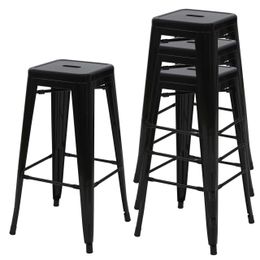 MCW BARHOCKER METALL Schwarz 4er-Set