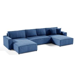 PANORAMASOFA Isaac 5 Sitzpl&auml;tze Blau