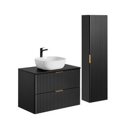 BADM&Ouml;BEL 80.6cm Adriel 2er-Set Schwarz