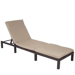 MCW POLY-RATTAN SONNENLIEGE BASIC Braun, Cremewei&szlig;