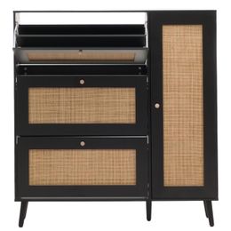 MCW RATTAN-SCHUHKIPPER Schwarz