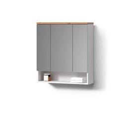 BADSPIEGELSCHRANK Tanaro Wei&szlig; 70 x 77.5 cm mit 3 T&uuml;ren