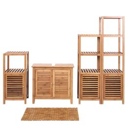 MCW BADEZIMMERSET Braun 5er-Set