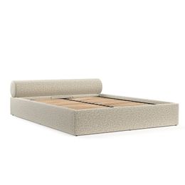 POLSTERBETT Solvo mit Stauraum 140/200 cm Hellbeige im Blur Stoff