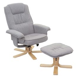 MCW RELAXSESSEL MIT HOCKER Hellgrau