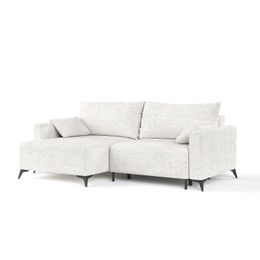 ECKSOFA NUVIO mit Schlaffunktion Creme im Neve Stoff