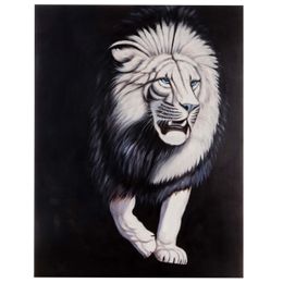 MCW &Ouml;LGEM&Auml;LDE WEI&szlig;ER L&Ouml;WE HANDGEMALT Mehrfarbig
