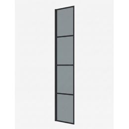 Badplaats DUSCHWAND Essos - 40 x 200 cm - Schwarz - Walk-In Duschabtrennung aus Rauchglas