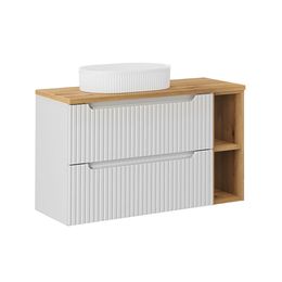 WASCHTISCH 100.4cm Riva Wei&szlig; und Holz