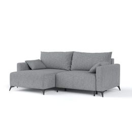 ECKSOFA NUVIO mit Schlaffunktion Grau im Neve Stoff