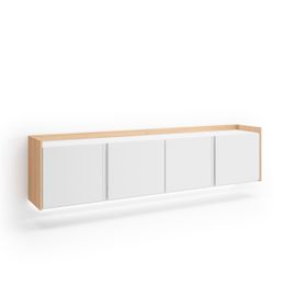 LOWBOARD, Wei&szlig; und Eiche, 207/35/50cm, H&auml;ngend