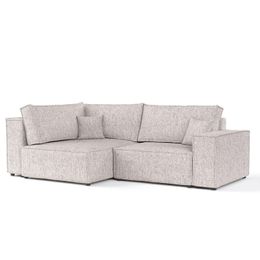 ECKSOFA AVION mit Schlaffunktion Beige im Neve Stoff