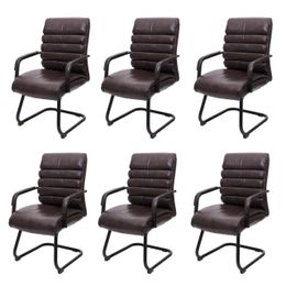 MCW KONFERENZSTUHL Braun 6er-Set