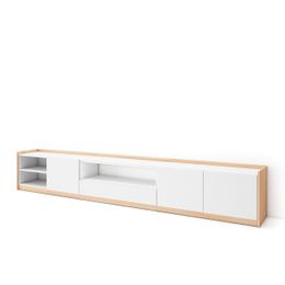 LOWBOARD, Wei&szlig; und Eiche Soft, 310/37/50cm