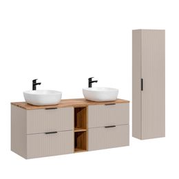 BADM&Ouml;BEL 140.8cm Adriel 2er-Set Beige