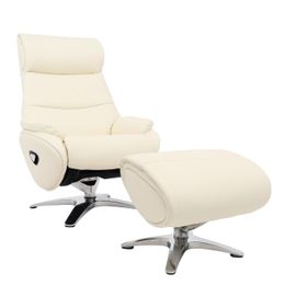 MCW RELAXSESSEL MIT HOCKER Cremewei&szlig;