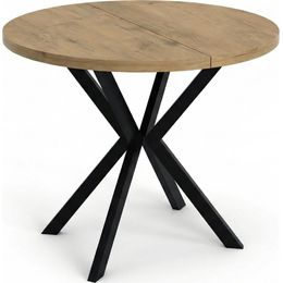 ESSTISCH Valeo runder ausziehbarer, Lancelot Eiche 120-200/120/76 cm