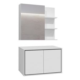 WASCHTISCHUNTERSCHRANK 78cm Soph&eacute;a 2er-Set Wei&szlig;