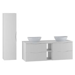 BADM&Ouml;BEL 140.6cm Tao 2er-Set Wei&szlig;