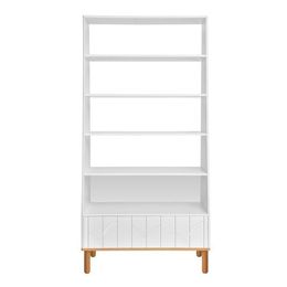 B&Uuml;CHERREGAL Wei&szlig; und Holz