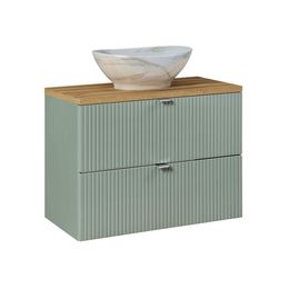 WASCHTISCH 80.4cm Jade Gr&uuml;n und Holz