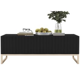 COUCHTISCH Elpis Schwarz matt 110 cm mit Metallrahmen