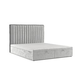 POLSTERBETT Keva mit Stauraum 140/200 cm Hellgrau im Lotta Stoff