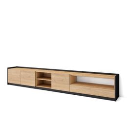 LOWBOARD, Eiche Schwarz, 310/37/50cm