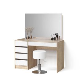 SCHMINKTISCH Imola Wei&szlig;/Sonoma 120 cm mit Hocker