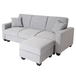 MCW SOFA MIT OTTOMANE Hellgrau