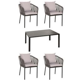 MCW GARTENGARNITUR Anthrazit, Grau 5-teilig-Set