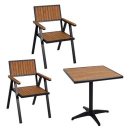 MCW GARTENSTUHL+GARTENTISCH Schwarz, Braun