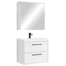 Badplaats BADM&Ouml;BEL-SET Florence 3 Teile Wei&szlig; Hochglanz - 60 x 35 x 51 cm