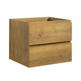 Badplaats WASCHBECKENUNTERSCHRANK Angela 2 Schubladen Eiche - 60 x 48 x 50 cm