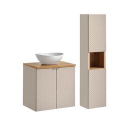 BADM&Ouml;BEL 60cm Manoa 2er-Set Kaschmir - Holz