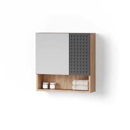 BADSPIEGELSCHRANK Ronco Anthrazit mit Wabenstruktur 54 x 55 cm