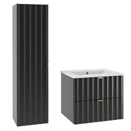 BADM&Ouml;BEL 60cm Lexa 2er-Set Schwarz