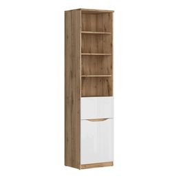 B&Uuml;CHERREGAL June Wei&szlig; und Holz
