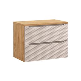 WASCHTISCHUNTERSCHRANK 80cm Elora Beige und Holz