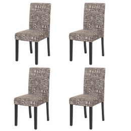 MCW ESSZIMMERSTUHL SCHRIFT Grau, Wei&szlig;, Dunkelbraun 4er-Set