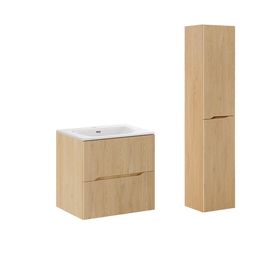 BADM&Ouml;BEL 60.2cm Isaline 2er-Set Helle Eiche