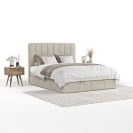 POLSTERBETT Vienna mit Stauraum 120/200 cm Beige im Alta Stoff