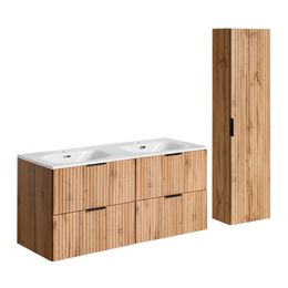 BADM&Ouml;BEL 120.4cm Adriel 2er-Set Holz in Eichenoptik