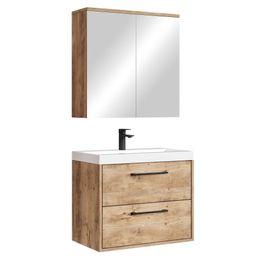Badplaats BADM&Ouml;BEL-SET Florence 3 Teile Kastanien Eiche - 60 x 35 x 51 cm