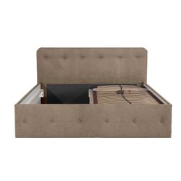 Halmon Schlafkomfort Betten POLSTERBETT Luxi Beige 180 x 200 x 40 cm Stauraum ohne hydraulische Funktion Mit hochwertiger Matratze H2 (bis 100 kg) und Lattenrost