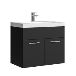 Badplaats BADM&Ouml;BEL-SET Montreal 2 Teile Schwarz Matt - 60 x 35 x 51 cm