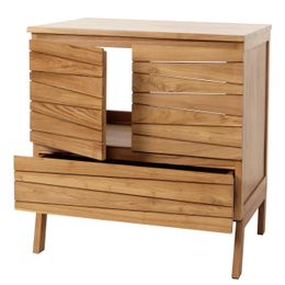MCW TEAK-WASCHBECKENUNTERSCHRANK Braun