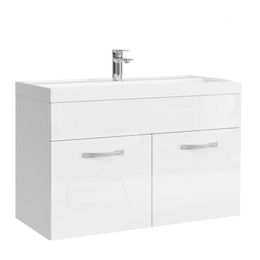 Badplaats BADM&Ouml;BEL-SET Paso 2 Teile Wei&szlig; Hochglanz - 80 x 35 x 55 cm