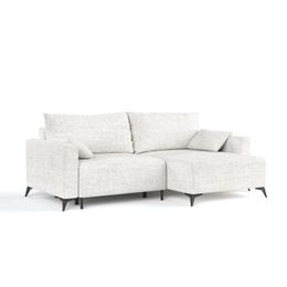 ECKSOFA NUVIO mit Schlaffunktion Creme im Neve Stoff