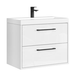 Badplaats BADM&Ouml;BEL-SET Florence 2 Teile Wei&szlig; Hochglanz - 60 x 35 x 51 cm